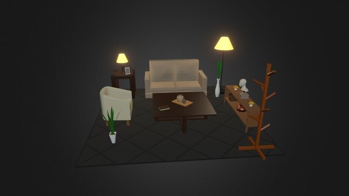 ArtStation - Polygon Living room | Game Assets