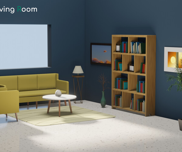 ArtStation - Polygon Living room | Game Assets