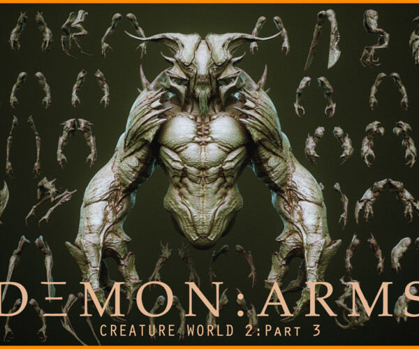 ArtStation - DEMON part 3: 40 Arms with Blendshapes | Brushes
