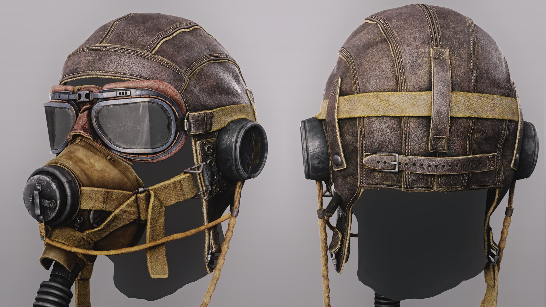 ArtStation - Leather Pilot Helmet - Project Files | Game Assets