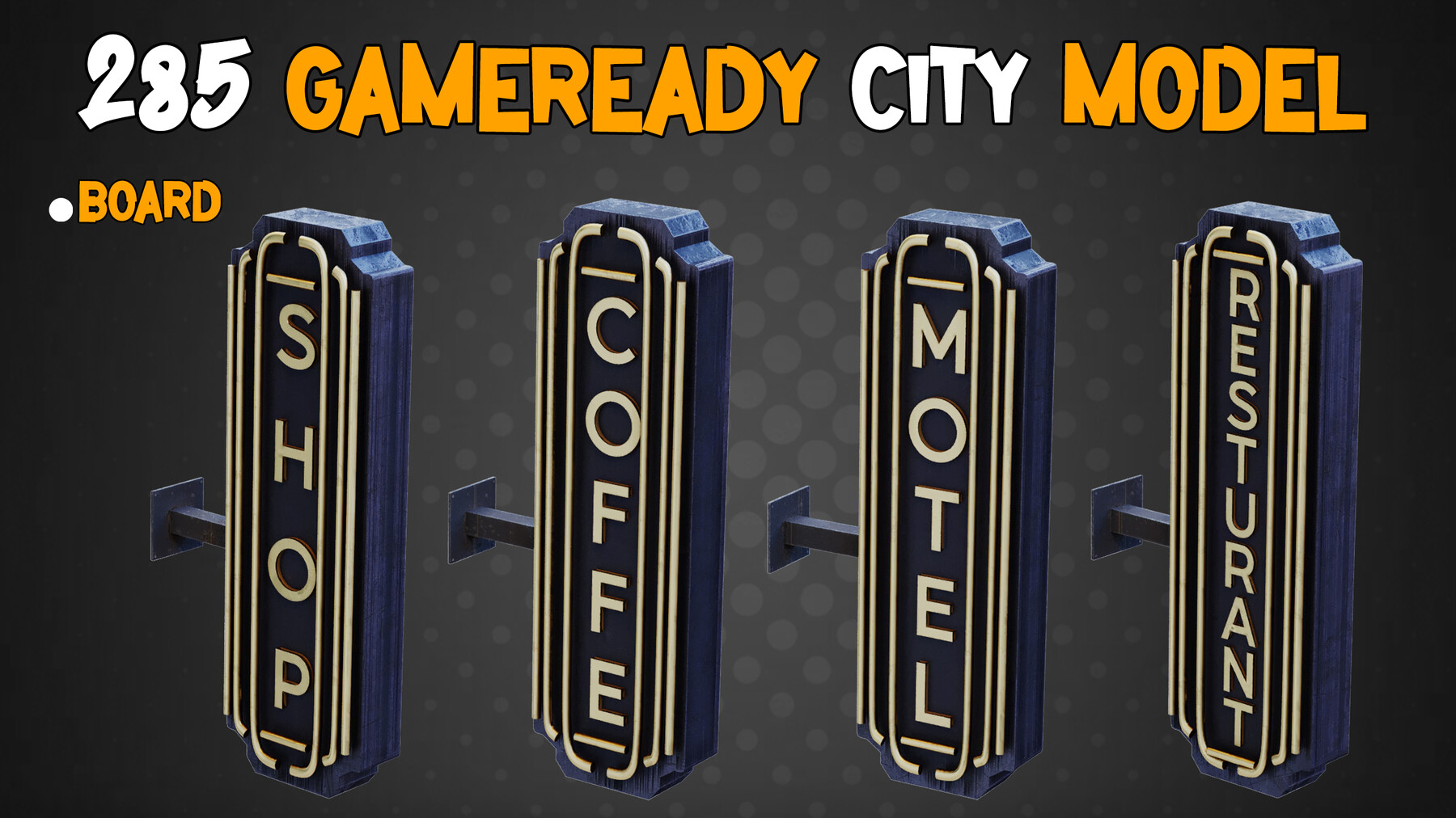 3DShop - 285 Game-Ready City Model VOL-01