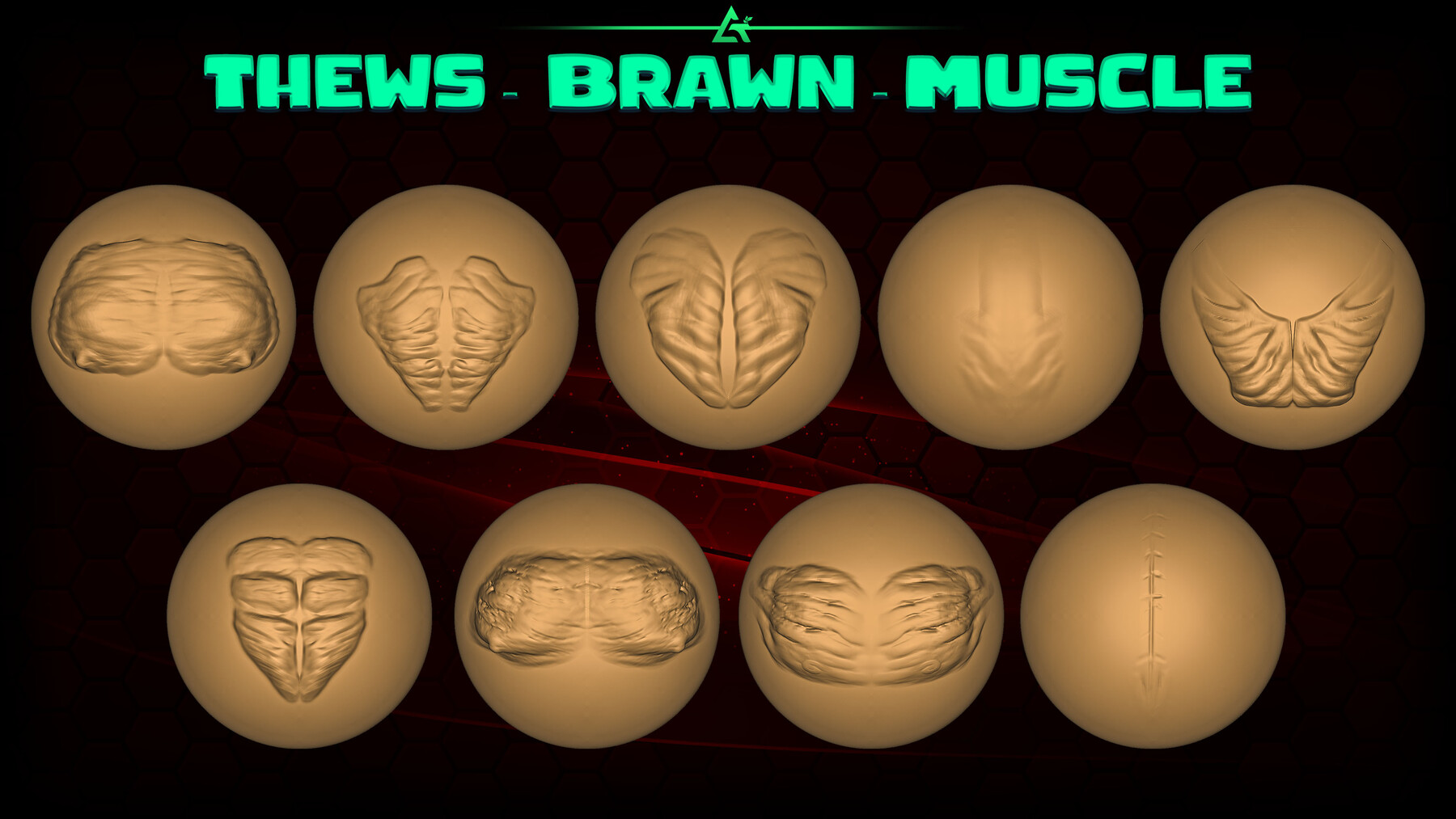 ArtStation - 45 Stylized Muscles VDM Brush | Brushes