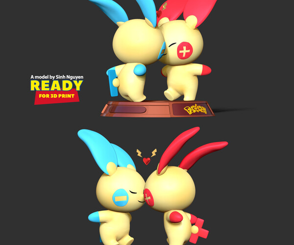 ArtStation - Plusle and Minun - Pokemon Fanart | Resources