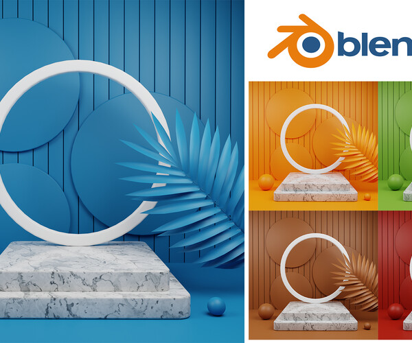 ArtStation - 3d rendering of pastel color backdrop blender 3.x | Resources