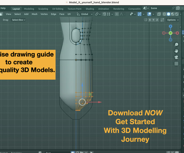ArtStation - Model It Yourself - Everyday Object - Hand Blender | Free ...
