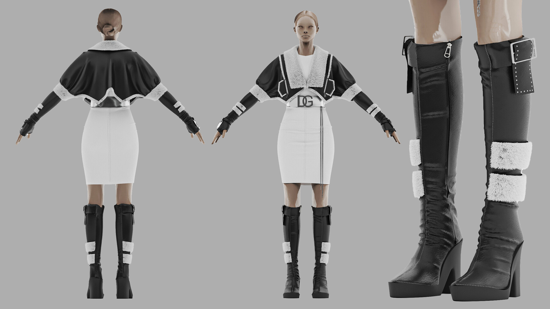 ArtStation - Women Winter Outfit+OBJ | Resources