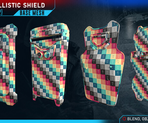 ArtStation - 36 BALLISTIC SHIELD BASE MESH (Vol 2) | Game Assets