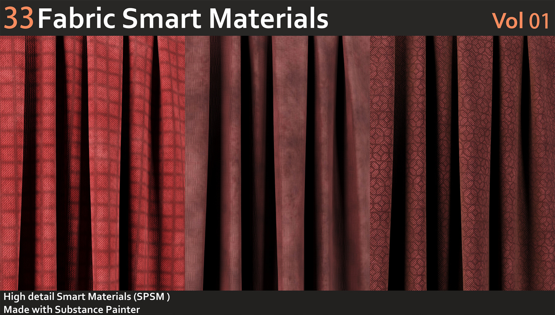 ArtStation - 33 Fabric Smart Materials_VOL 9 | Game Assets