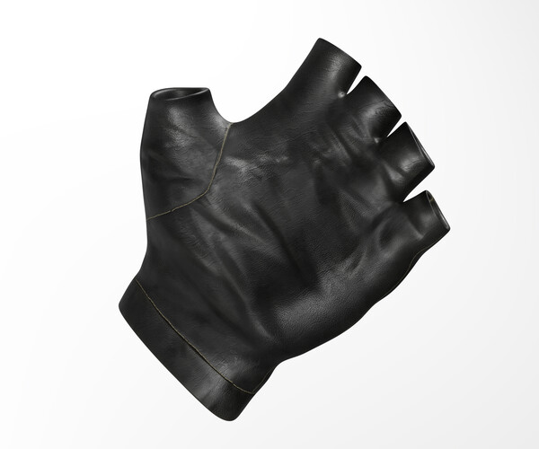ArtStation - Black leather fingerless glove | Game Assets