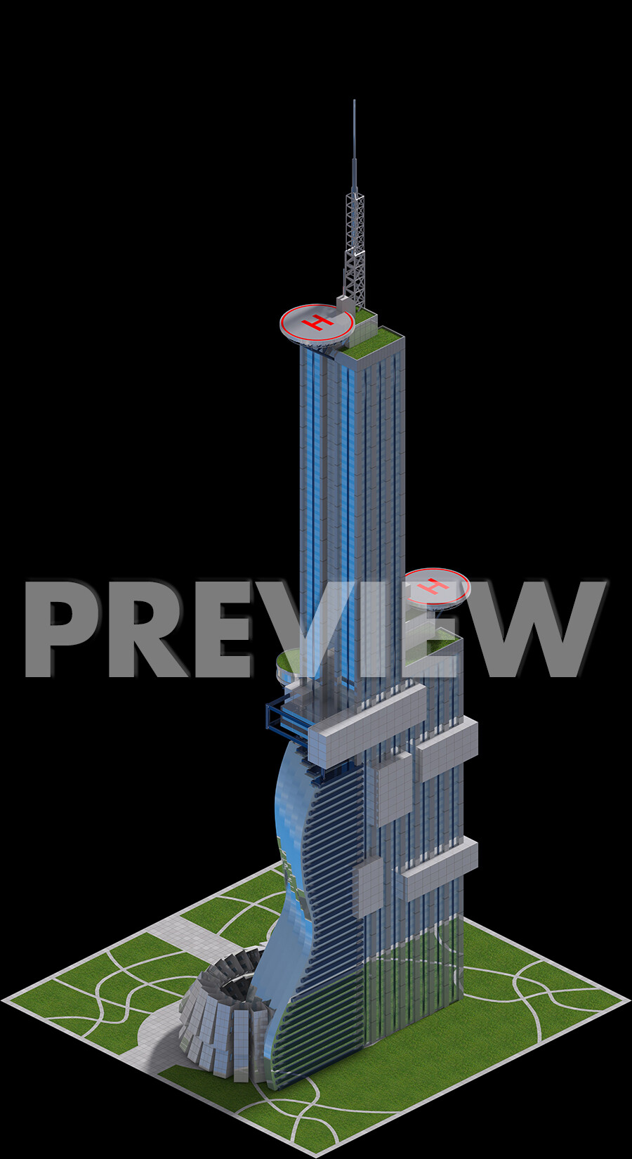 ArtStation - Architecture (Tile#0025, 1x1) – Dimetric Projection ...