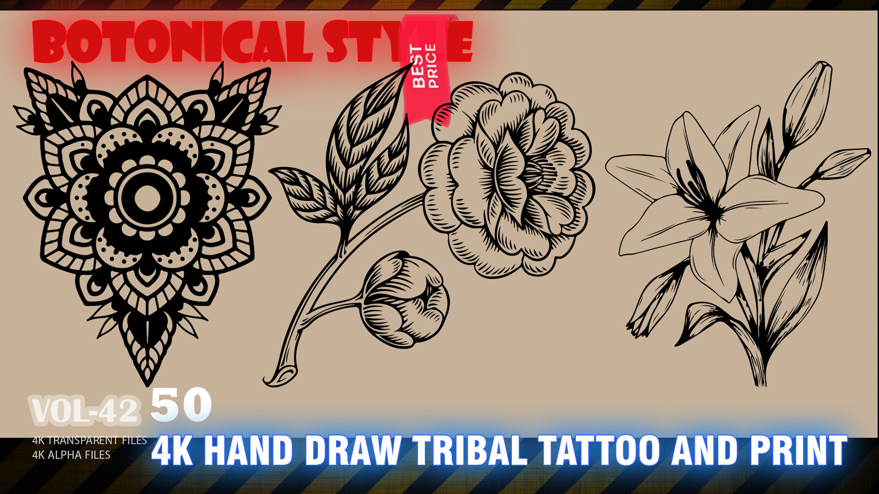 ArtStation - 50 4K BOTONICAL HAND DRAW TATTOO AND PRINT-VOL42 (PART-1 ...