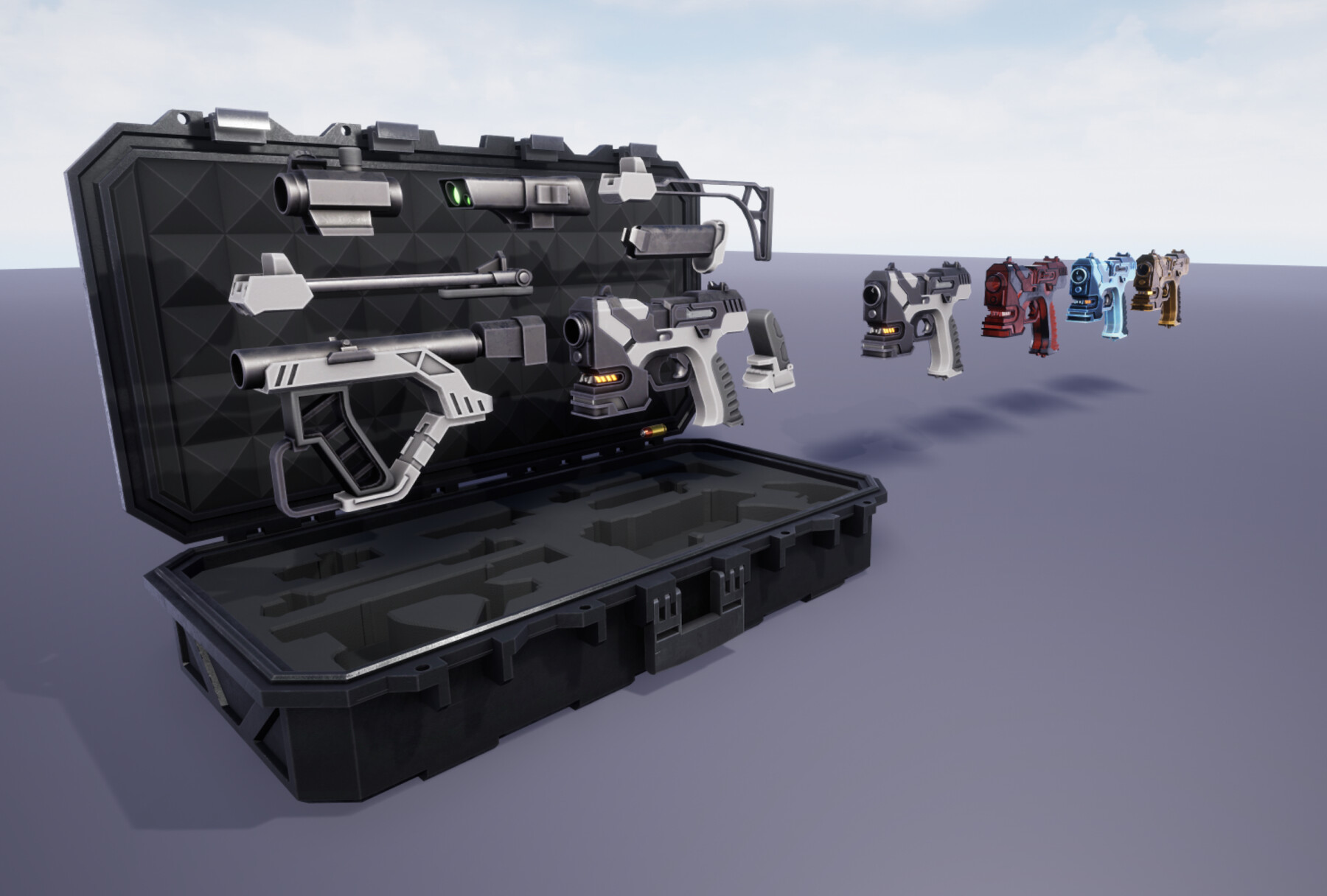 ArtStation - Sci-fi gun and case - Fully modular + Unreal Engine ...