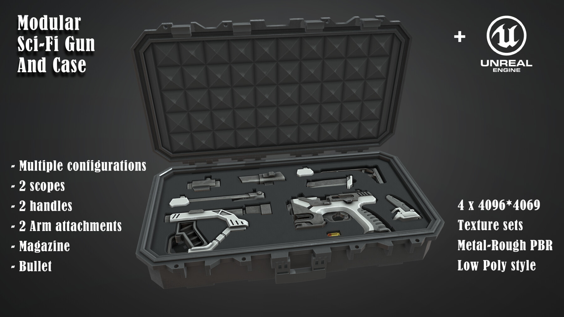 ArtStation - Sci-fi gun and case - Fully modular + Unreal Engine ...