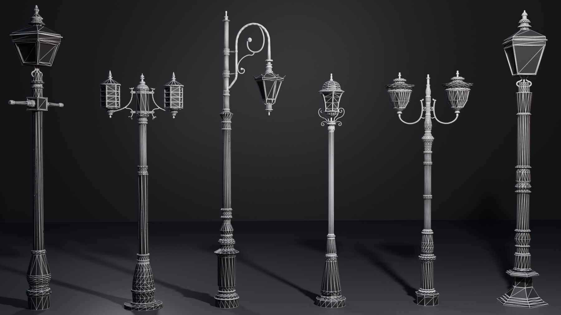 ArtStation - Streetlamps 6Pack Vol. 01 | Game Assets