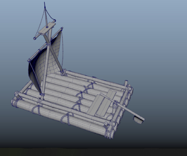 ArtStation - Wooden stylized raft PBR low-poly game ready Low-poly 3D ...