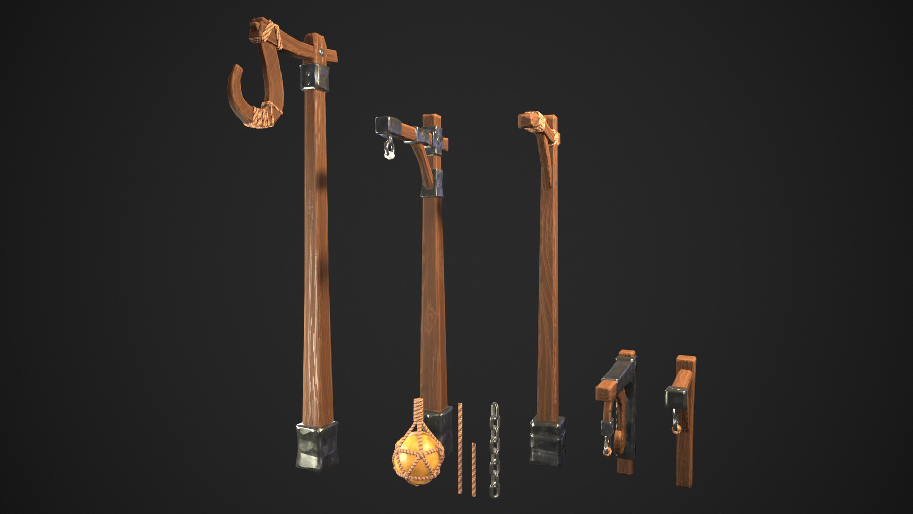 ArtStation - Modular Lantern Posts Kit | Game Assets