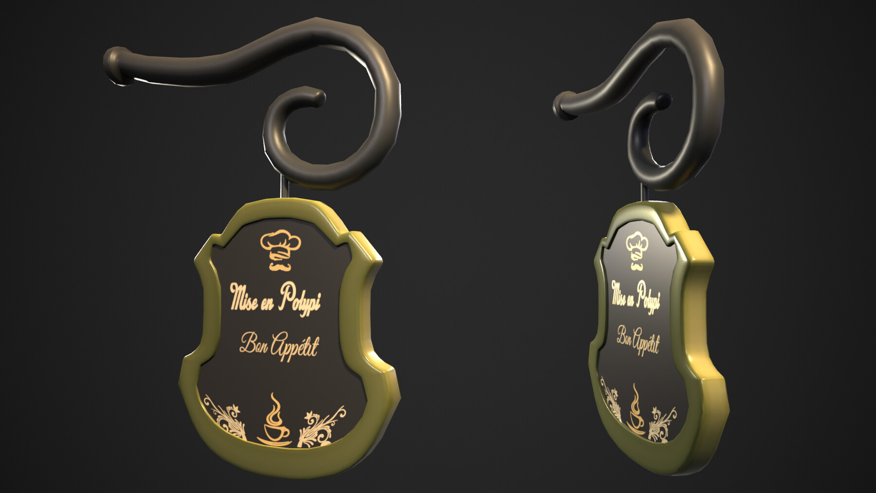 ArtStation - Resto Sign | Game Assets