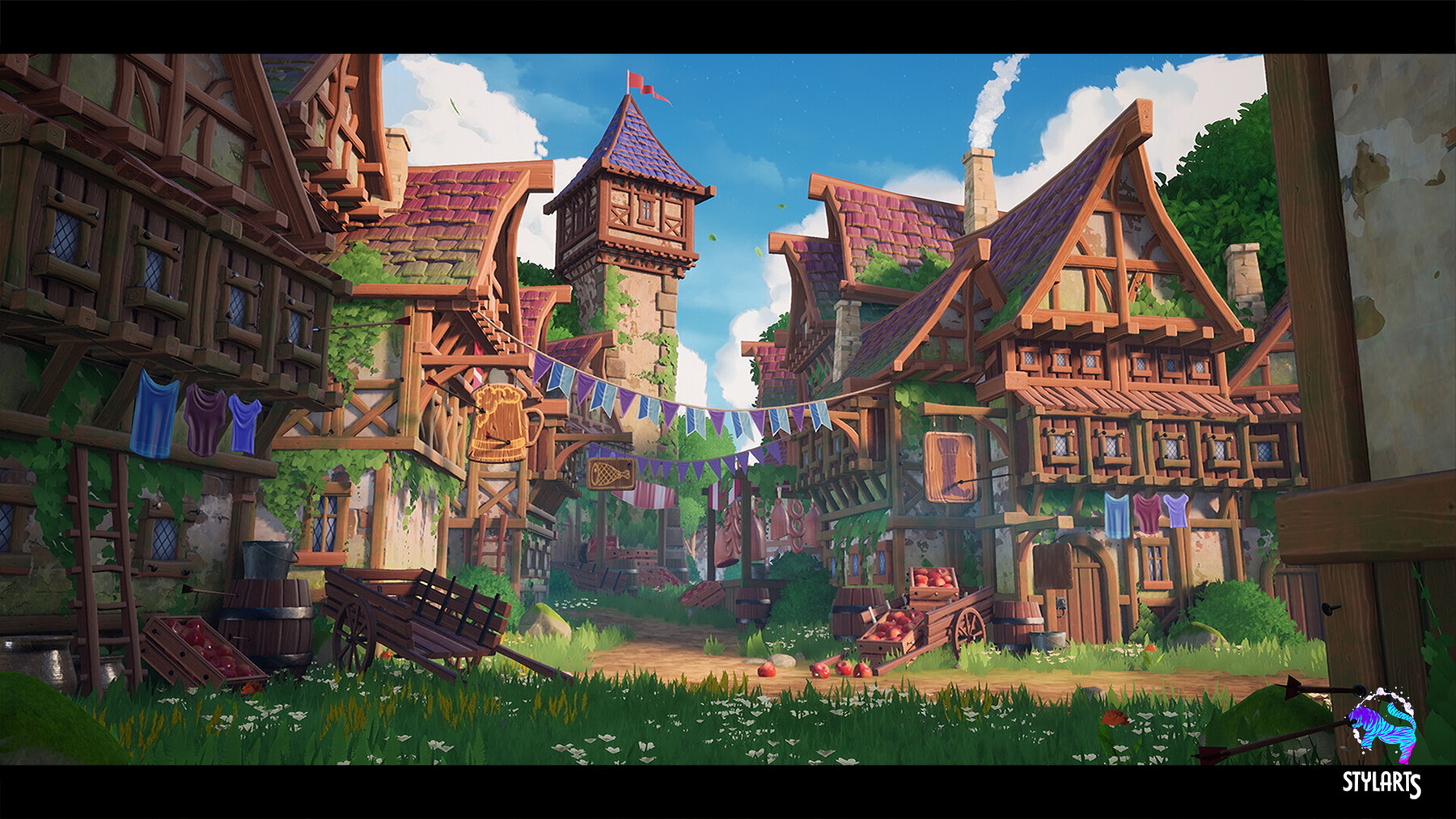 ArtStation - Modular Stylized Medieval Town | Game Assets