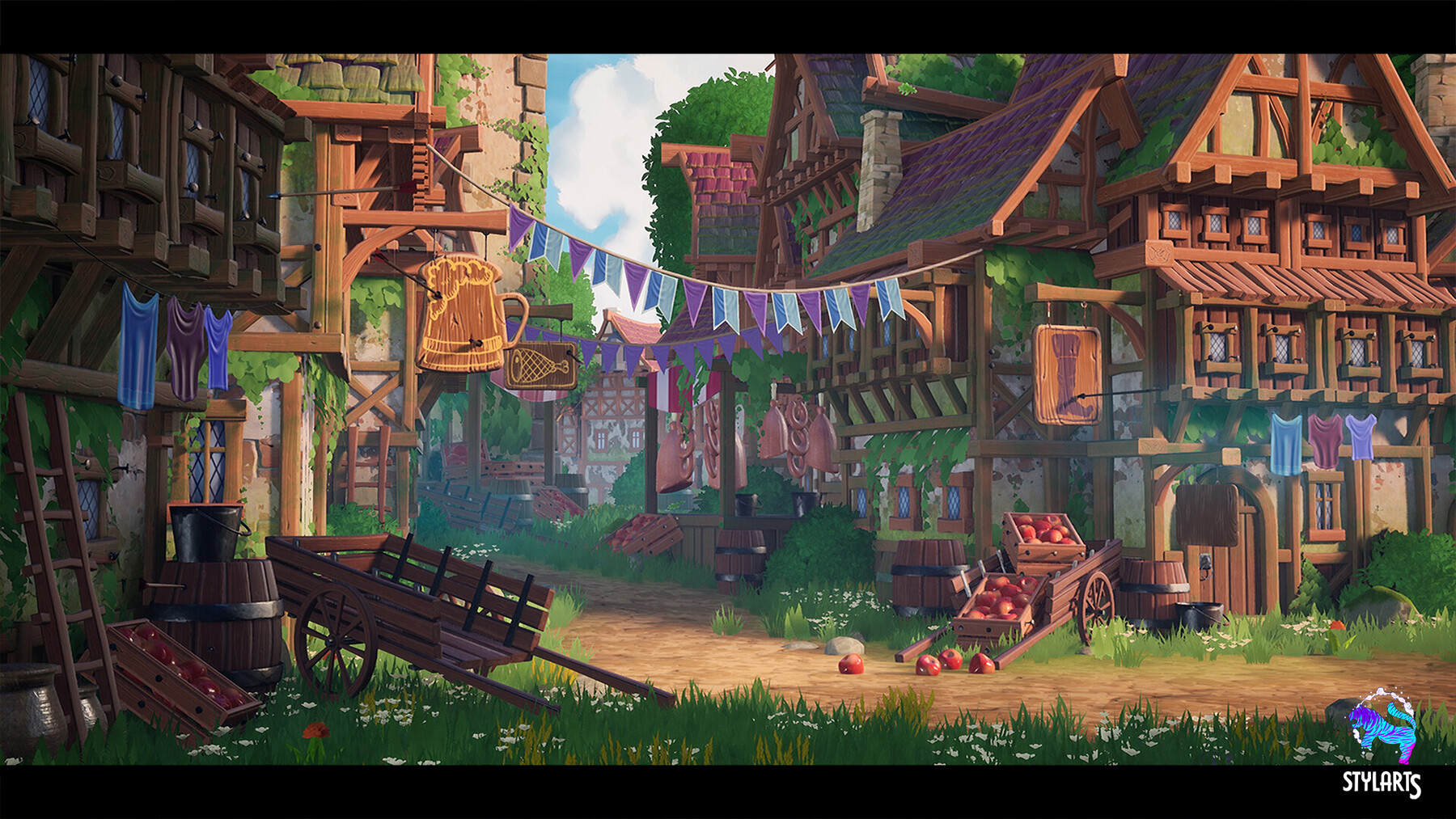 ArtStation - Modular Stylized Medieval Town | Game Assets