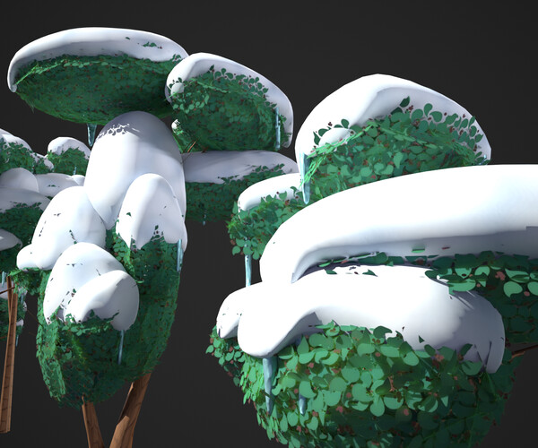 ArtStation - Winter Trees 02 | Game Assets