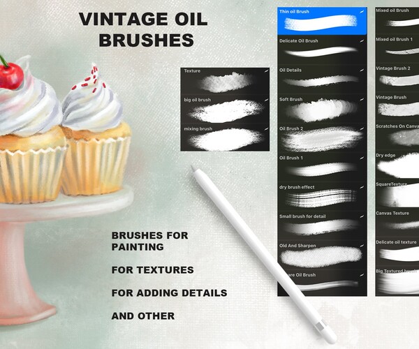 ArtStation - VINTAGE OIL. Procreate brushes | Brushes