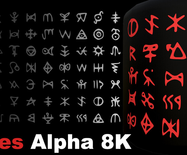 ArtStation - 110 Runes Alpha 8K Vol 2 | Brushes