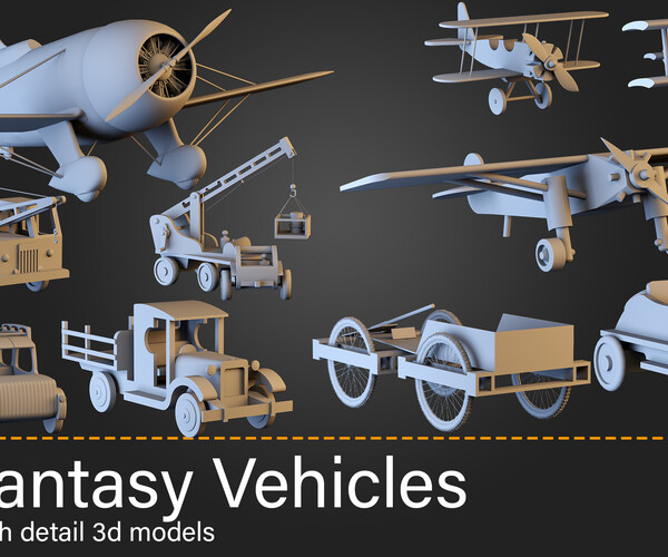 ArtStation - 10 Fantasy Vehicles- 3d models-max.fbx.obj | Resources