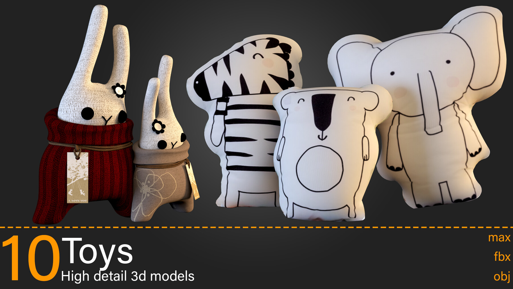 ArtStation - 10 Toys- 3d models-max.fbx.obj | Resources