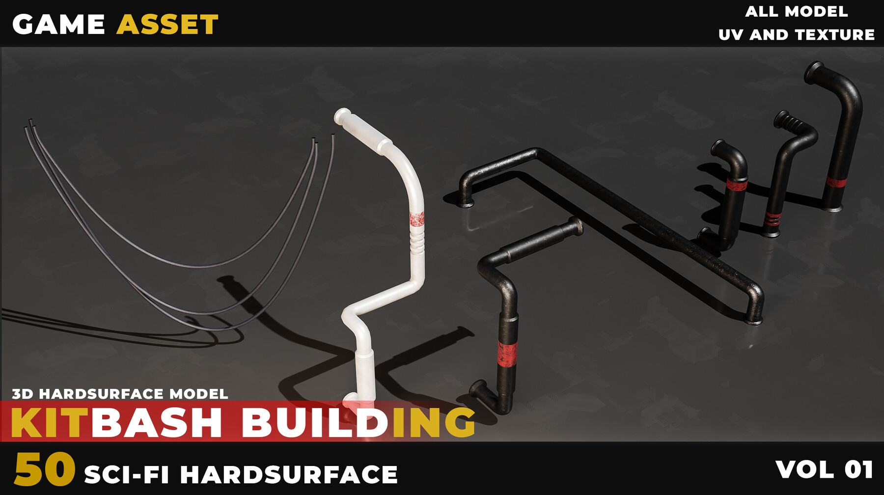 ArtStation - 50 KITBASH SCI-FI BUILDING HARDSURFACE VOL 01 | Resources