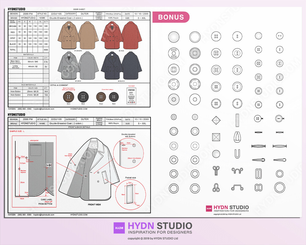 ArtStation - (Fashion Flats/Teck Pack) Coat Outer Design Fashion Flats ...