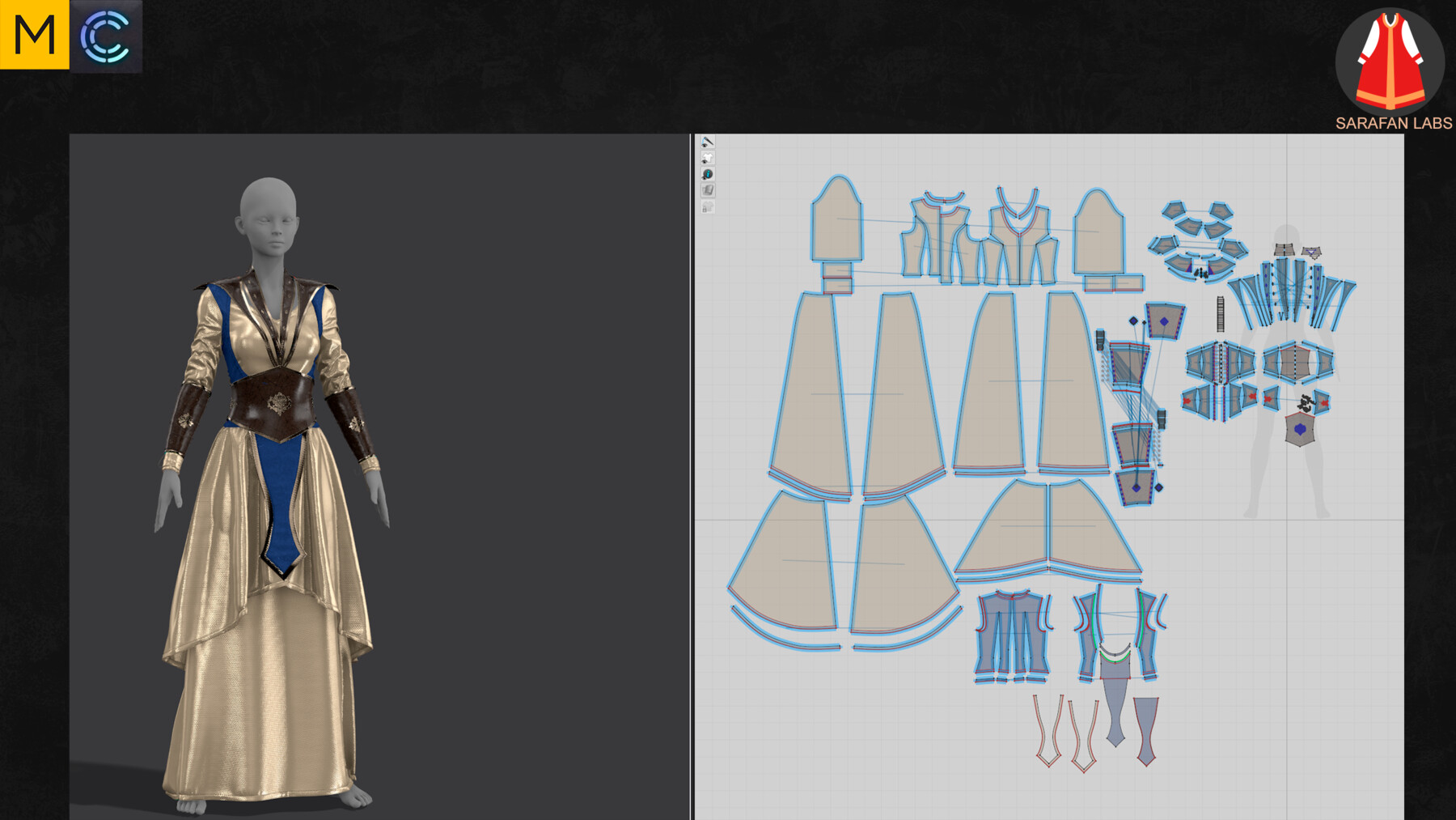 ArtStation - Women`s Gold Dress | Game Assets