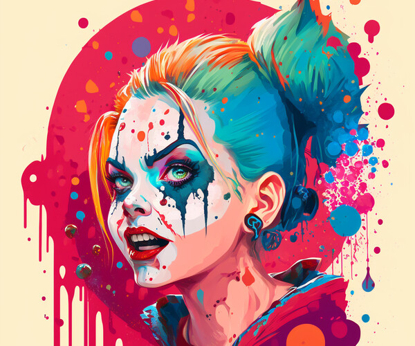 ArtStation - 6k Digital Print of The Queen of Clowns. Master of Jokers ...
