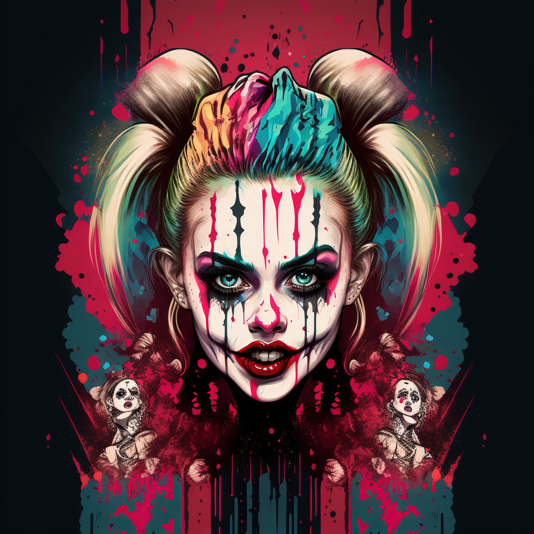 ArtStation - 6k Digital Print of The Queen of Clowns. Master of Jokers ...