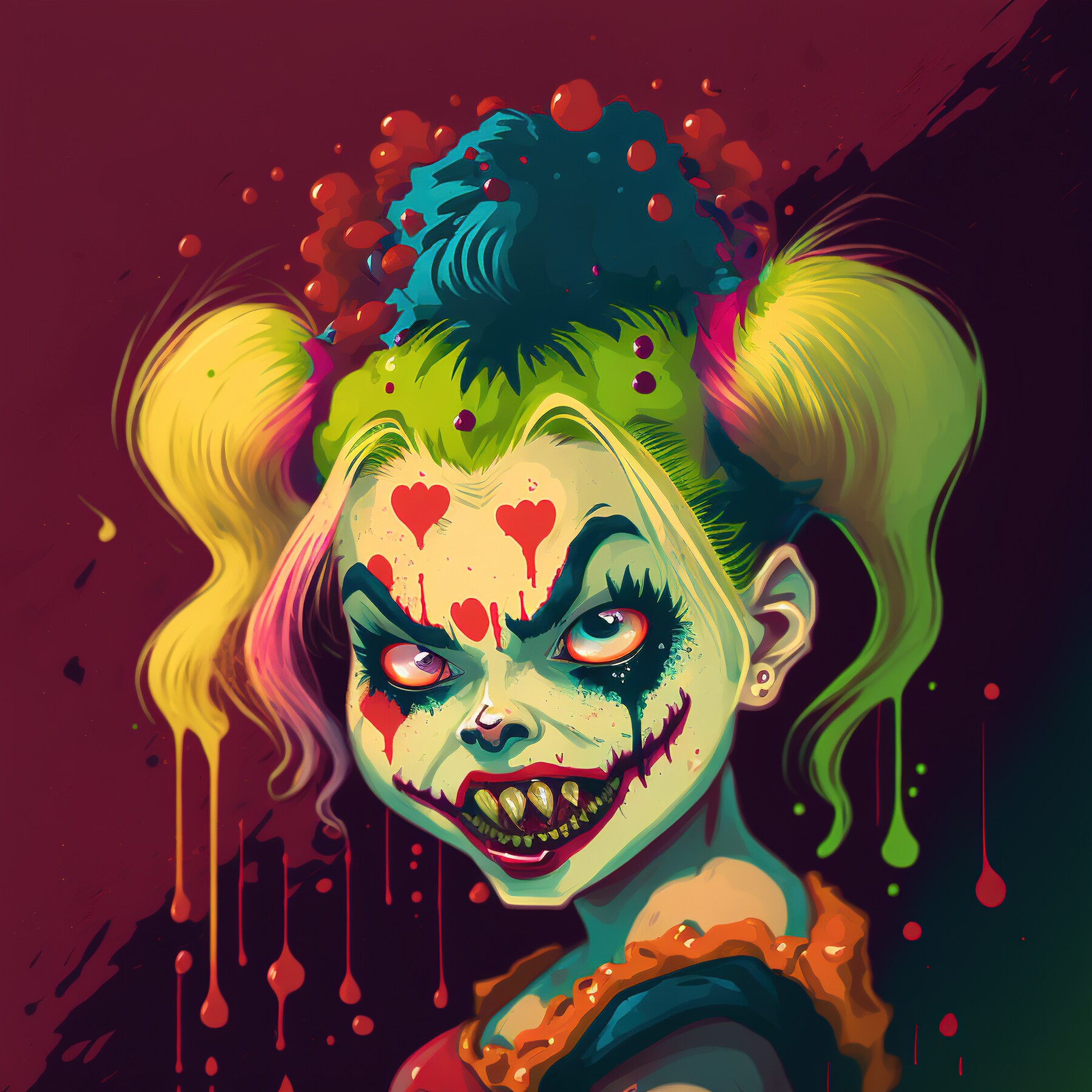 ArtStation - 6k Digital Print of The Queen of Clowns. Master of Jokers ...