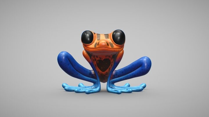 ArtStation - Orange Rainforest Frog Stylized | Game Assets