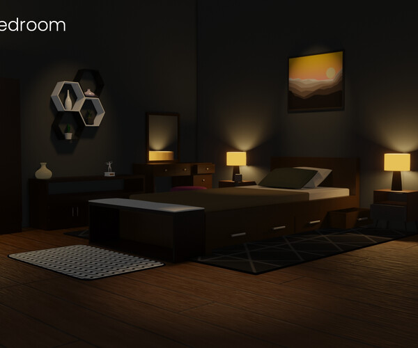 ArtStation - Polygon Bedroom | Game Assets