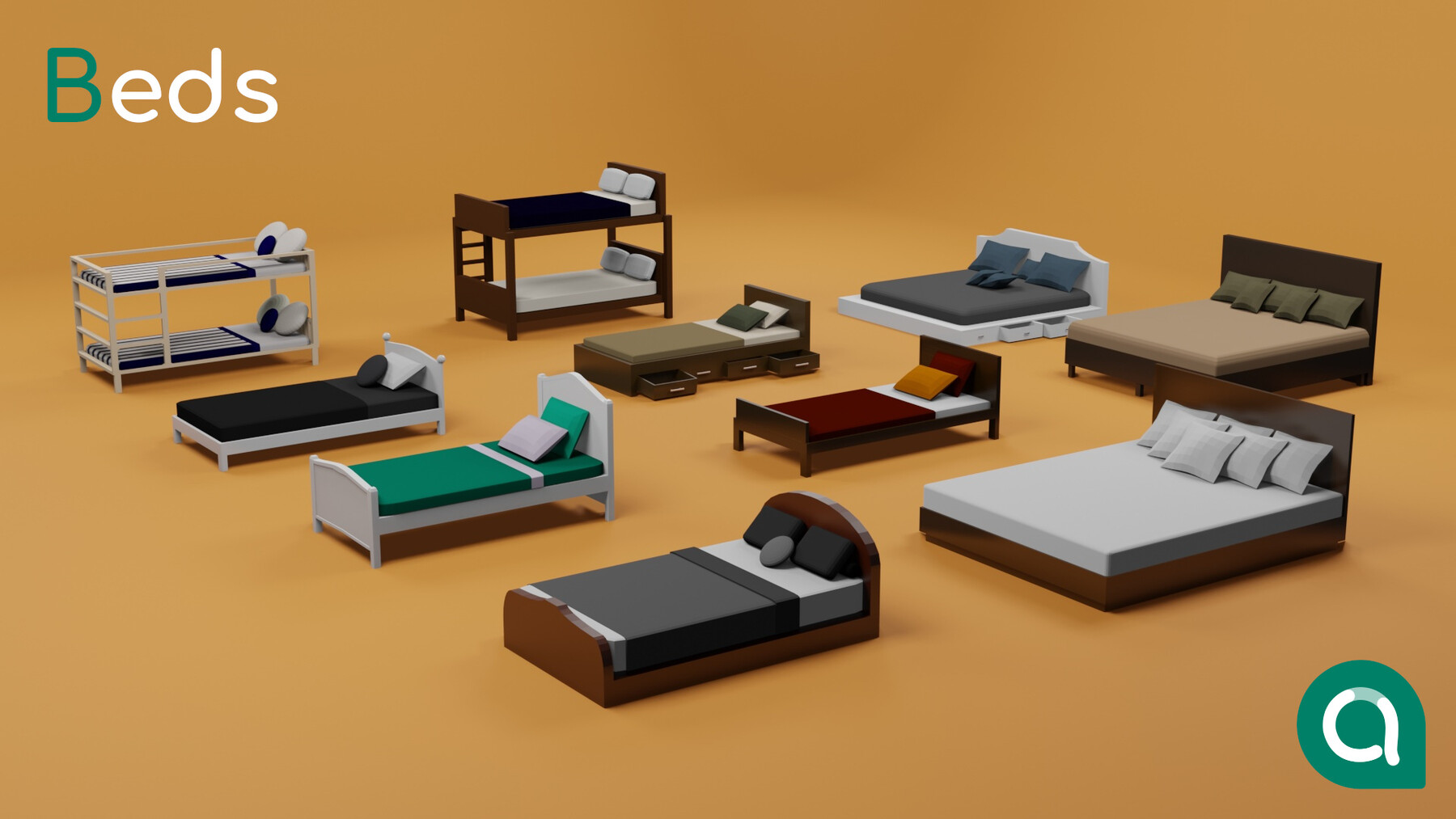 ArtStation - Polygon Bedroom | Game Assets