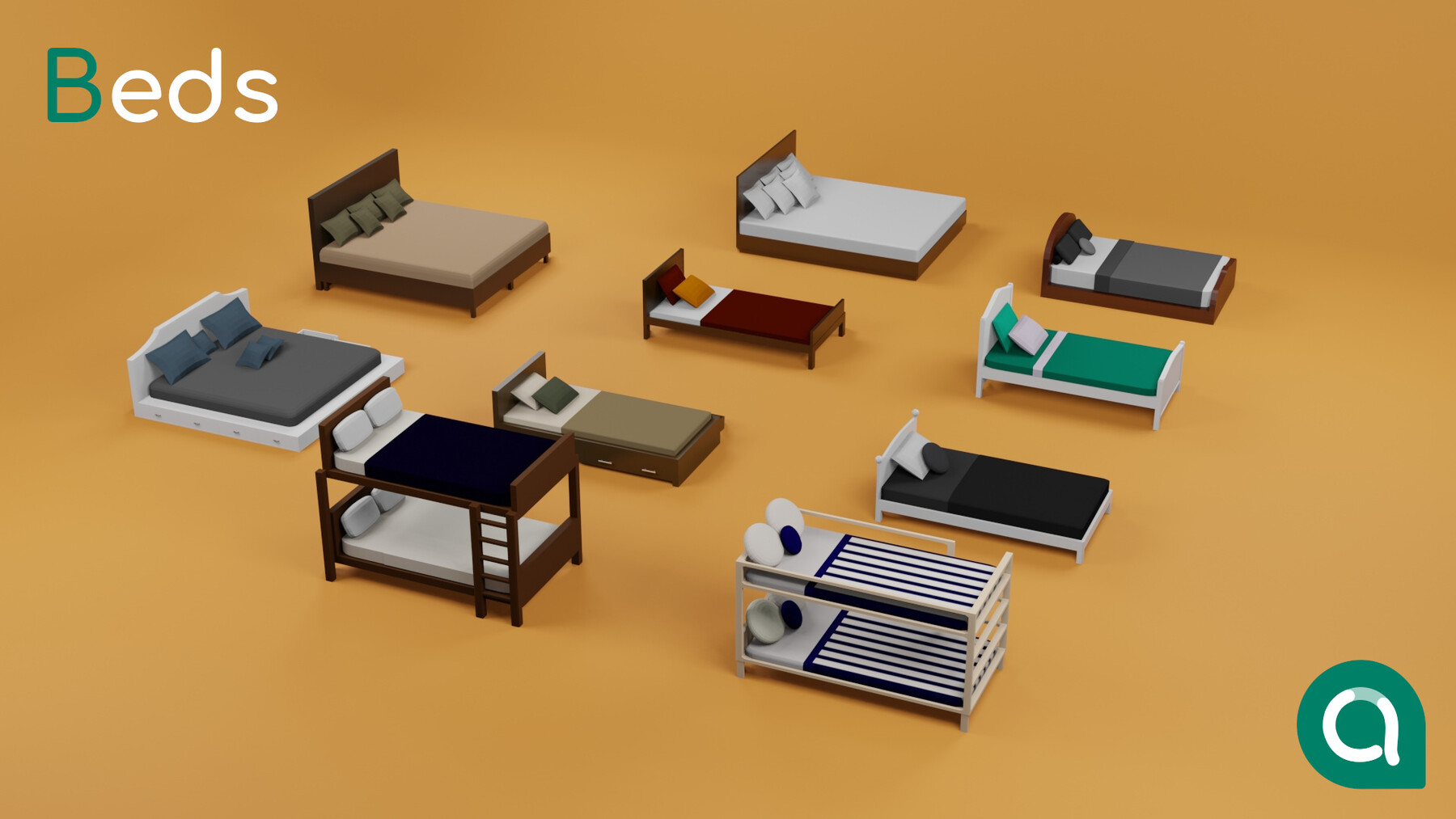 ArtStation - Polygon Bedroom | Game Assets