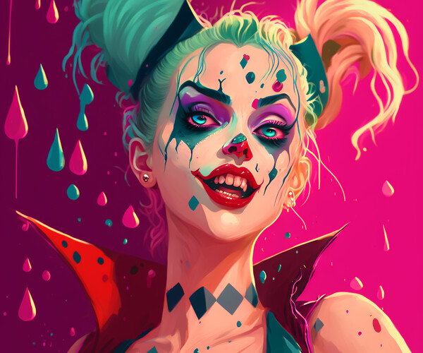 ArtStation - 6k Digital Print of The Queen of Clowns. Master of Jokers ...