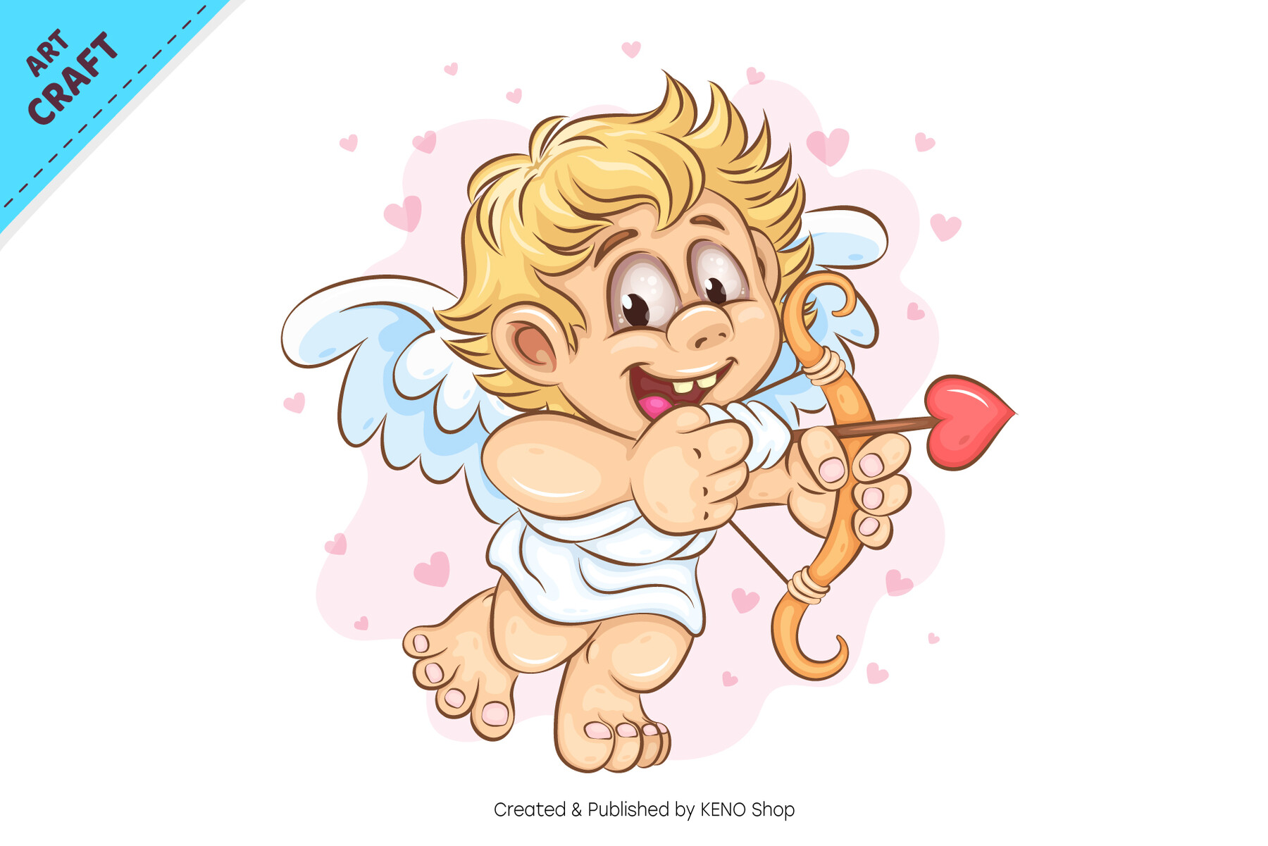 ArtStation - Cartoon Cupid with Bow. Clipart | Artworks