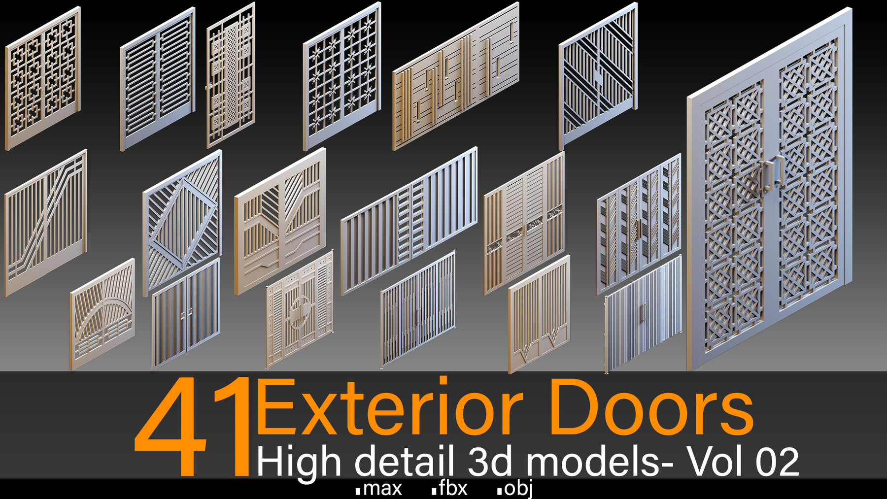 ArtStation - 41 Exterior Doors- Vol 02- Kitbash- High detail 3d models | Resources