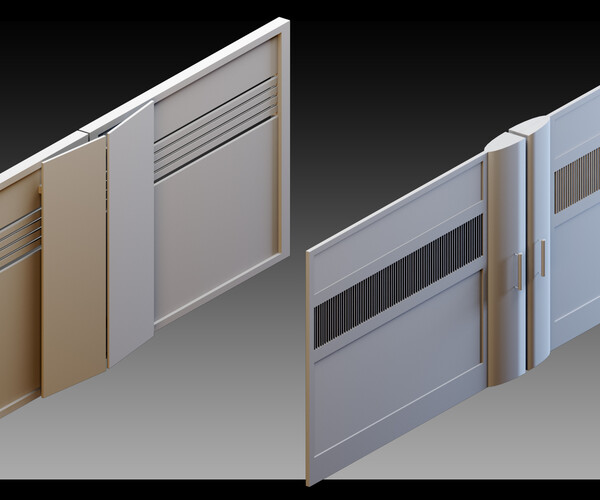 ArtStation - 41 Exterior Doors- Vol 02- Kitbash- High detail 3d models | Resources