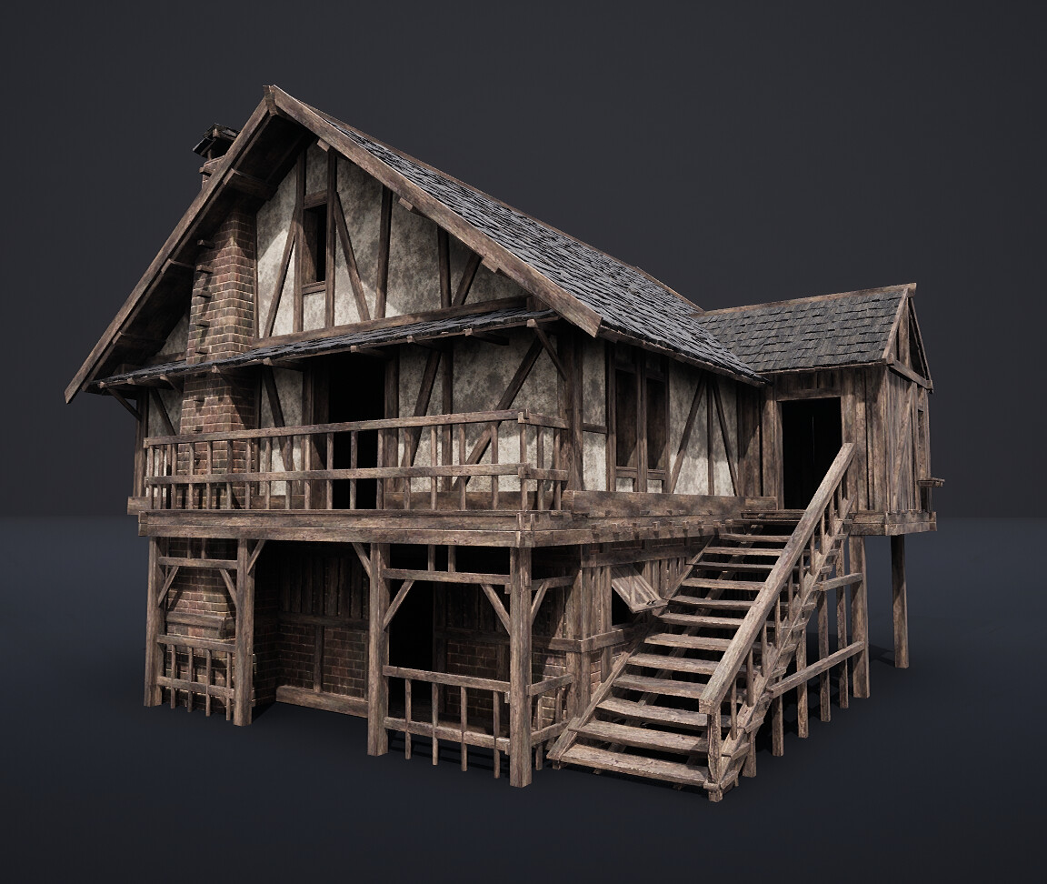 ArtStation - MEDIEVAL SLAVIC HOUSE COTTAGE CABIN HUT TOWN CITY AAA ...