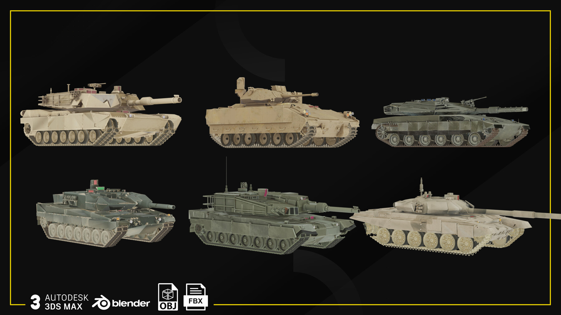 ArtStation - 6 Main Battle Tanks | Game Assets