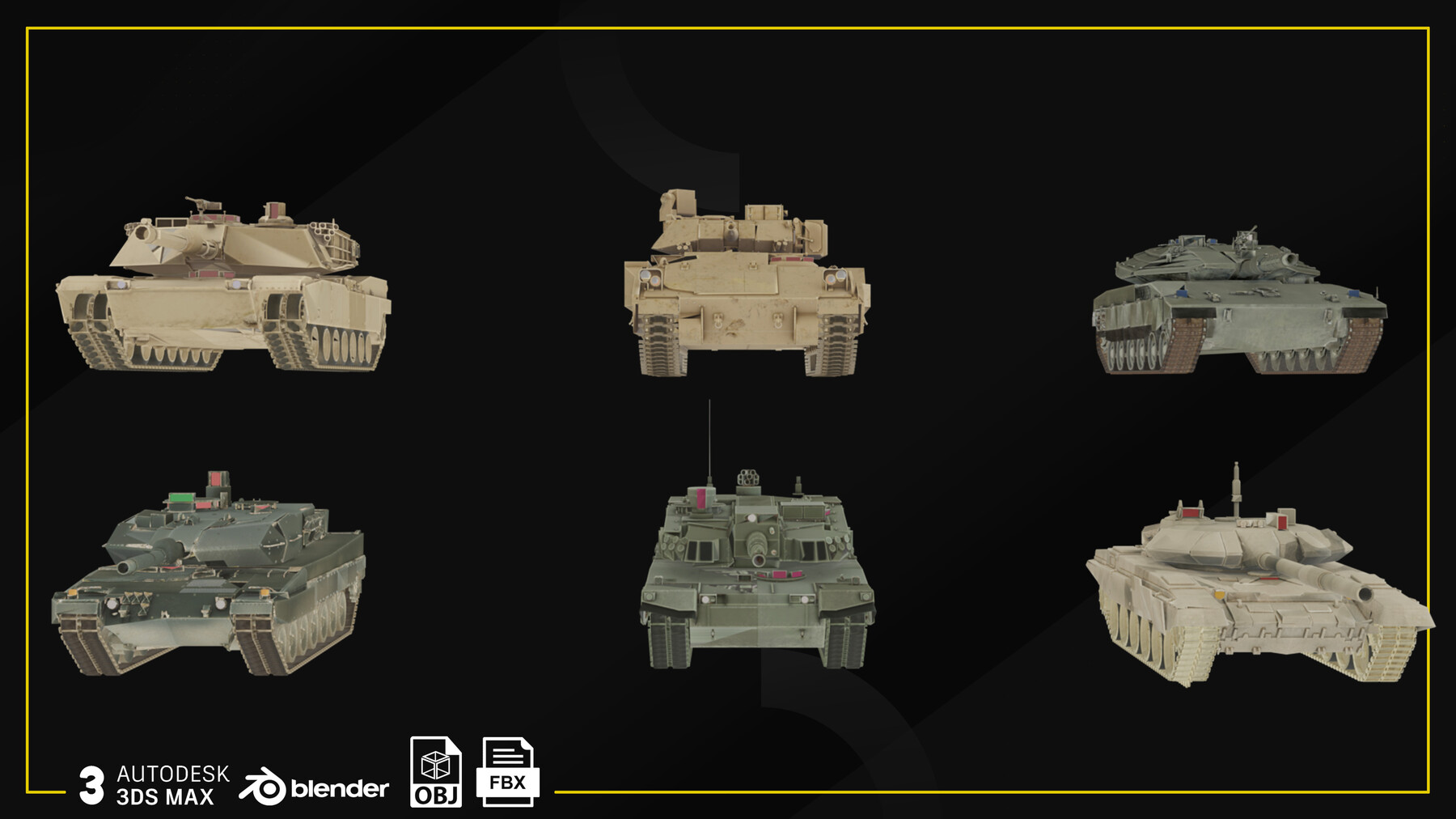 ArtStation - 6 Main Battle Tanks | Game Assets