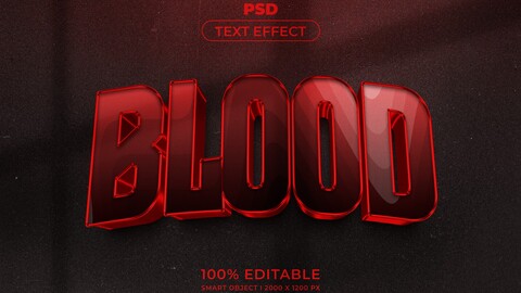ArtStation - Blood PSD fully editable text effect. Layer style PSD ...