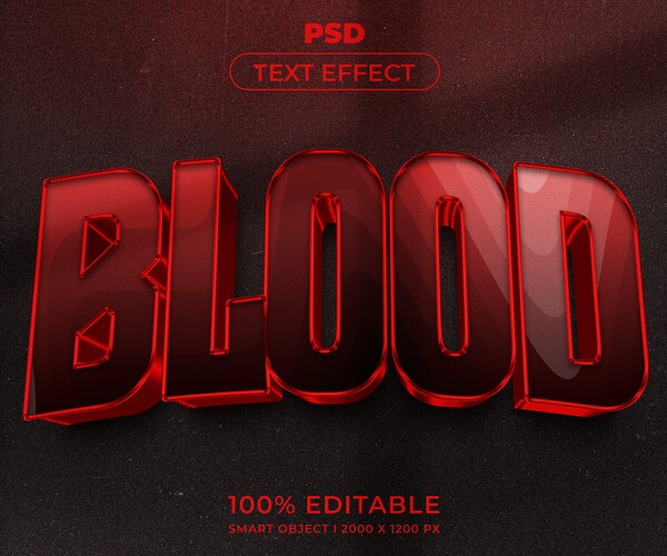 ArtStation - Blood PSD fully editable text effect. Layer style PSD ...