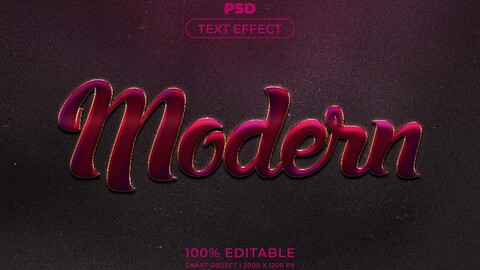 ArtStation - Modern PSD fully editable text effect. Layer style PSD ...
