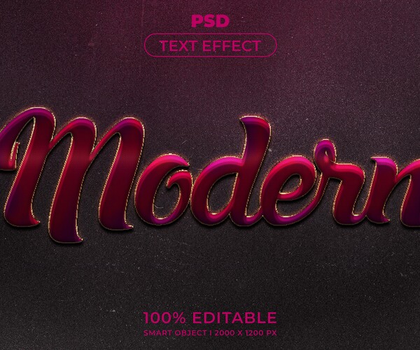 ArtStation - Modern PSD fully editable text effect. Layer style PSD ...