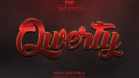 ArtStation - Qwerty PSD fully editable text effect. Layer style PSD ...